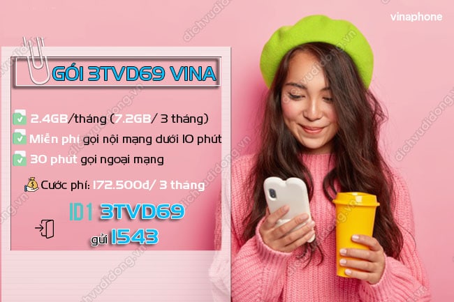 ĐĂNG KÝ GÓI 3VD69 VINAPHONE NHẬN 7.2GB + FREE THOẠI - Dịch vụ Data Vinaphone